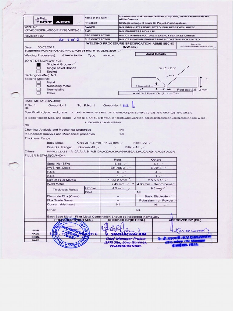 Wps PQR Cs Pipes | PDF