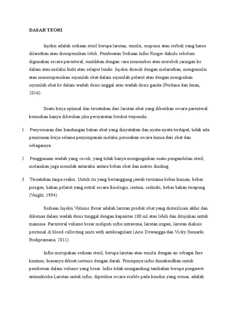 Laporan Infus RL (B22) 2 | PDF