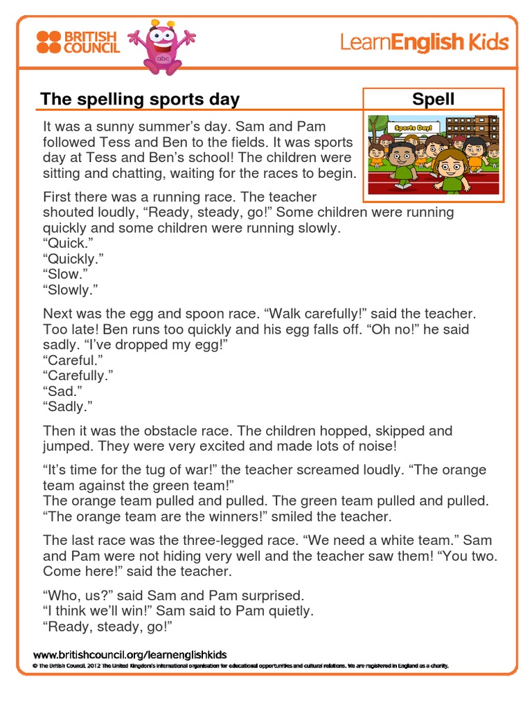 Spelling Sports Day Adventures | PDF