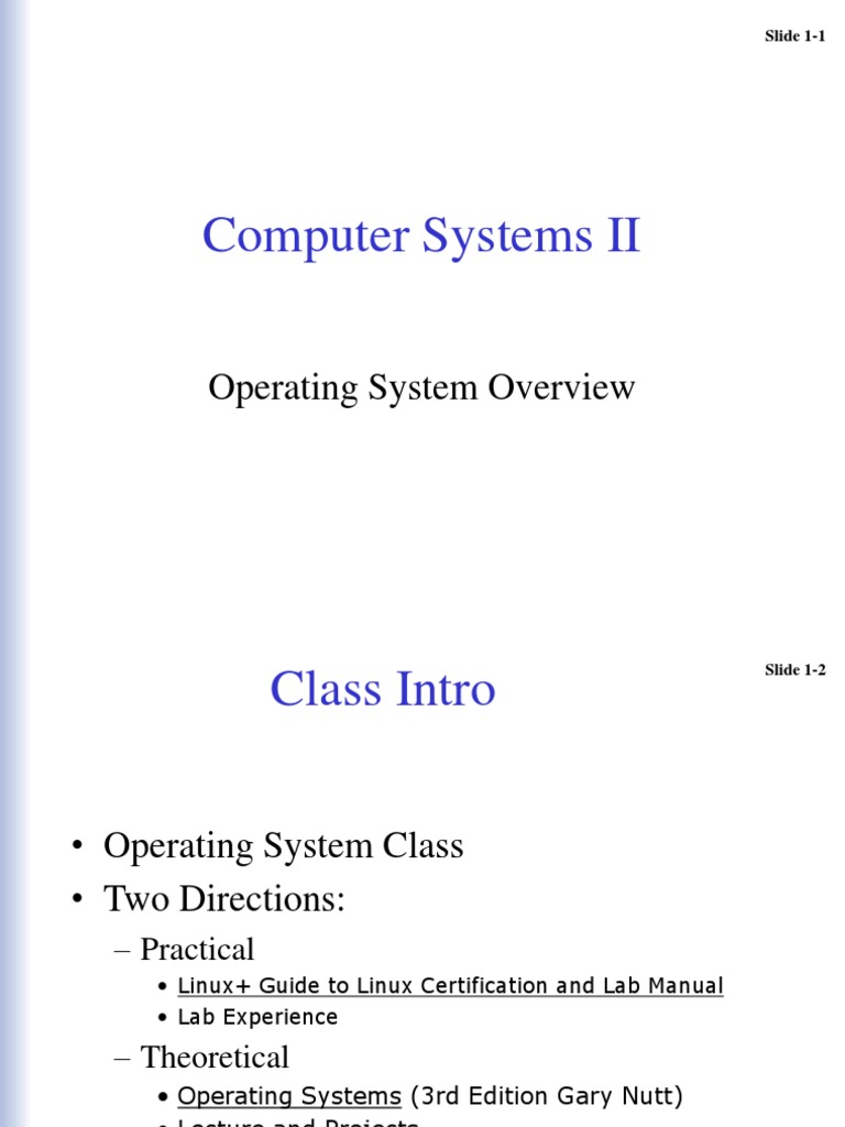 Computer Systems II: Operating System Overview | Download Free PDF ...