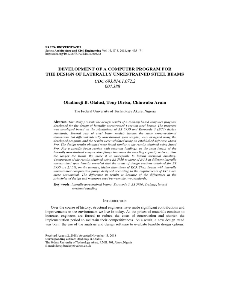 Development of A Computer Program For The Design of Laterally ...