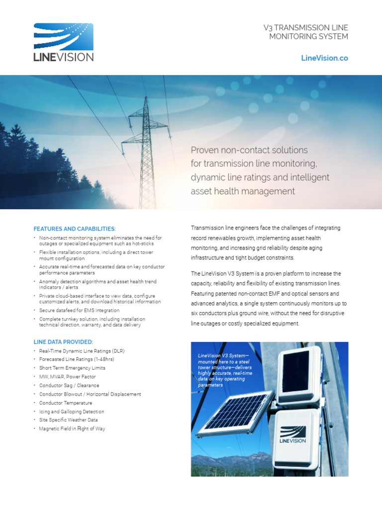 LineVision Data Sheet | PDF | Electric Power Transmission | Reliability ...