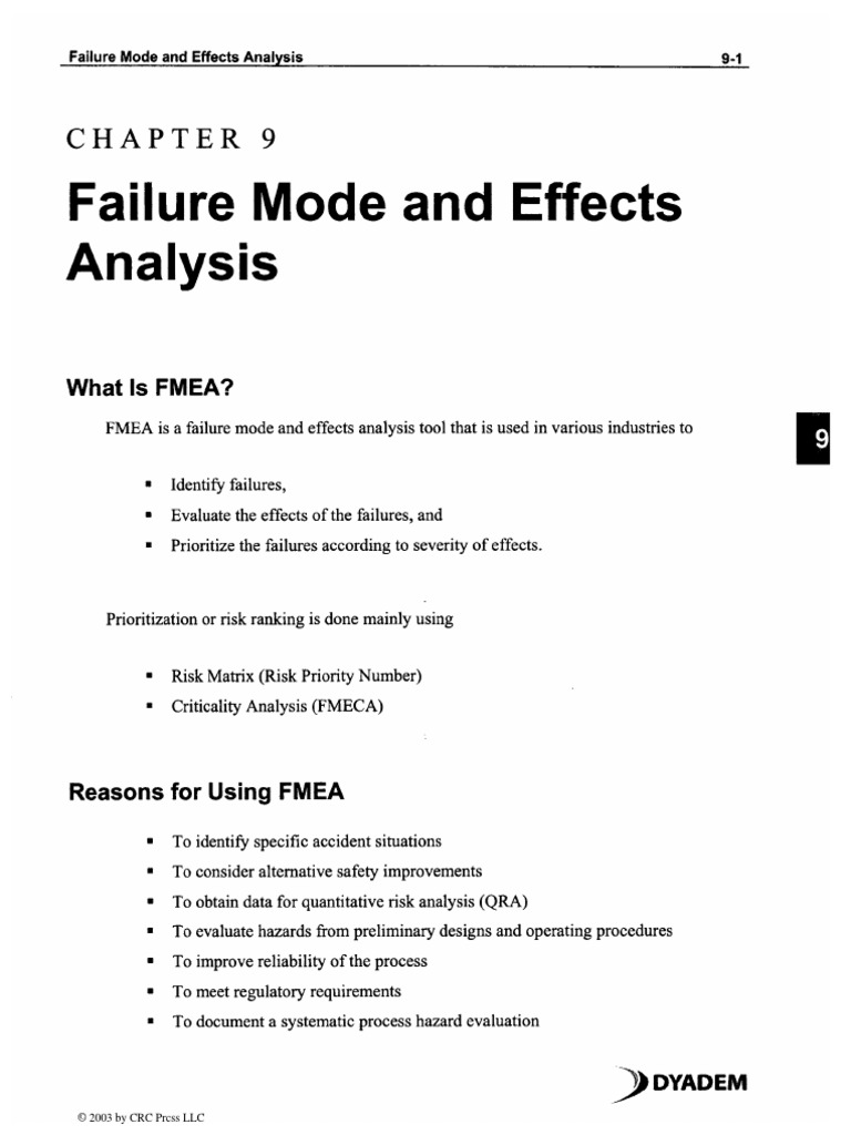 Failure Mode and Effects Analysis PDF | PDF | Reliability Engineering ...