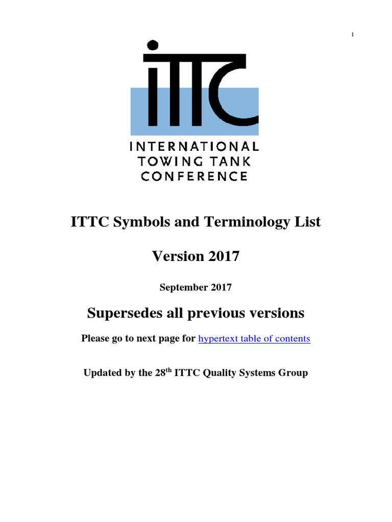 ITTC 2017 Symbols and Terminology Guide | PDF | Cartesian Coordinate ...