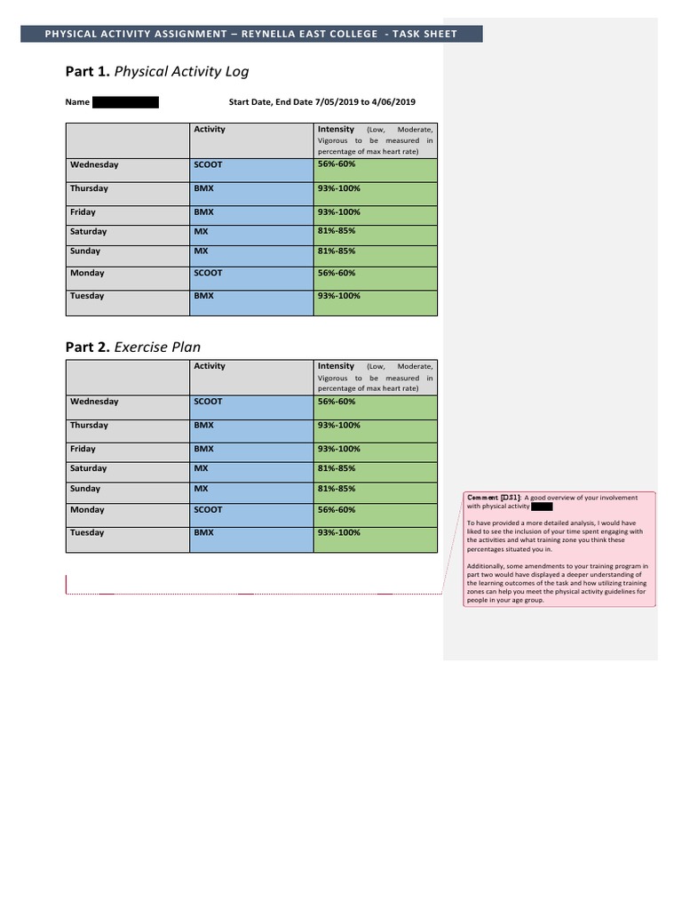 Pa Assignment - C Example | PDF | Physical Fitness | Psychology