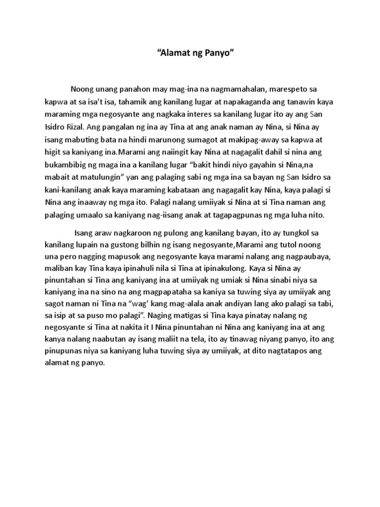 Alamat NG Panyo | PDF