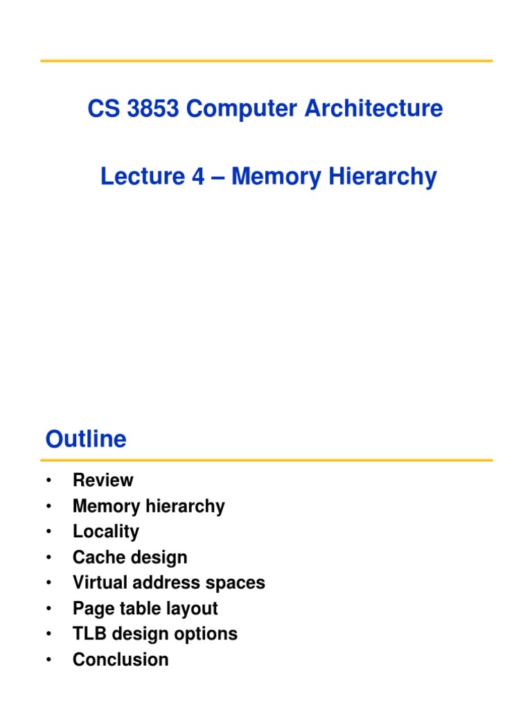 CS 3853 Computer Architecture - Memory Hierarchy | PDF | Cpu Cache | Cache (Computing)