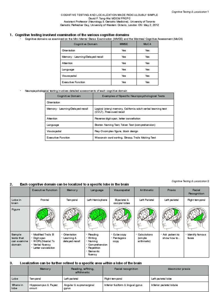 Lobar Functions | PDF | Dementia | Temporal Lobe