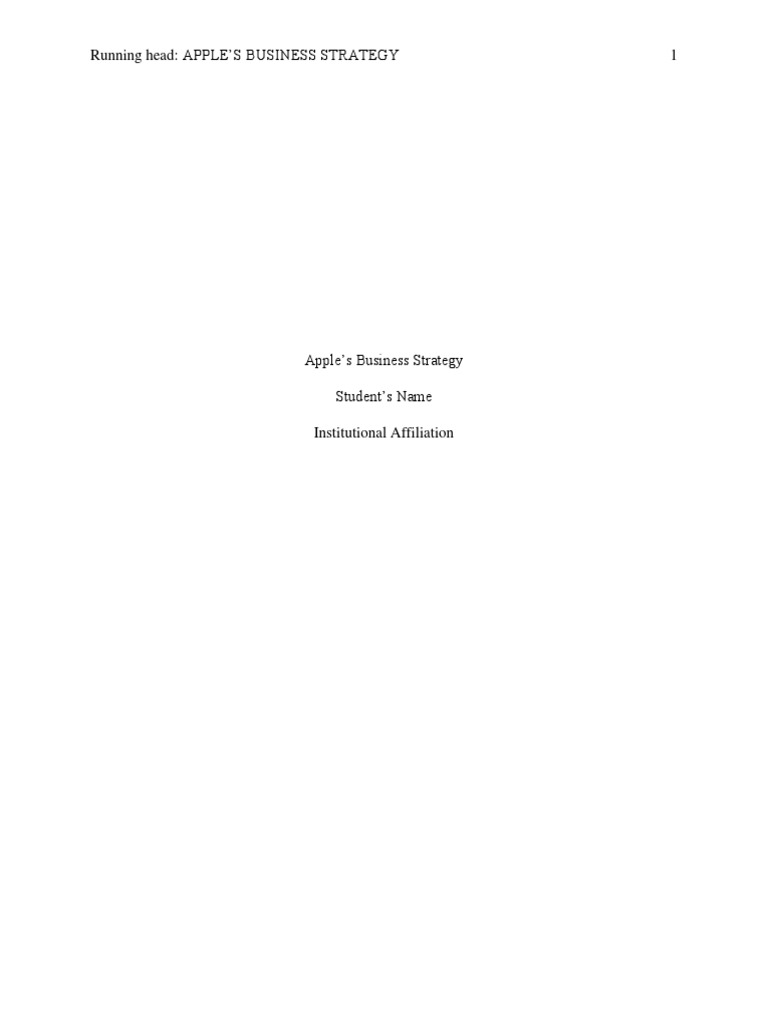 Apple's Business Strategy Revised V | PDF | Apple Inc. | Strategic ...