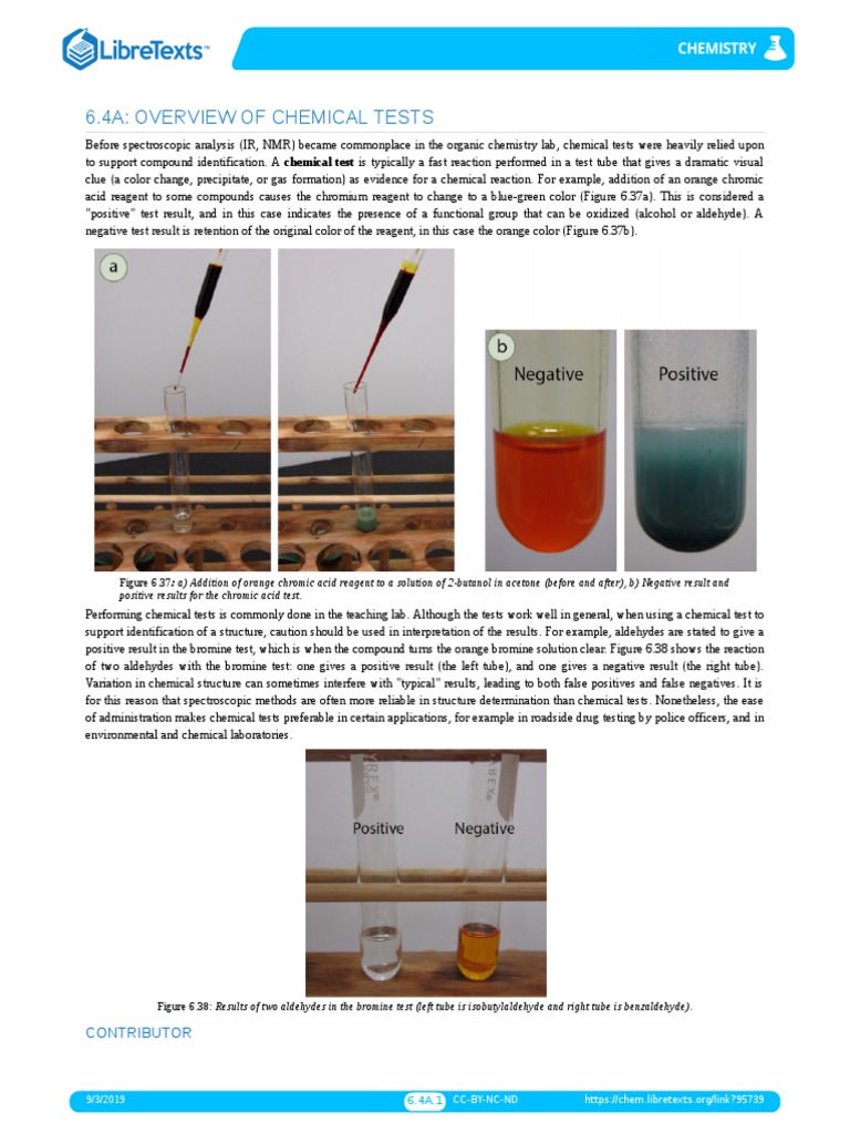 Overview of Chemical Tests in Labs | PDF | Aldehyde | Chemical Compounds
