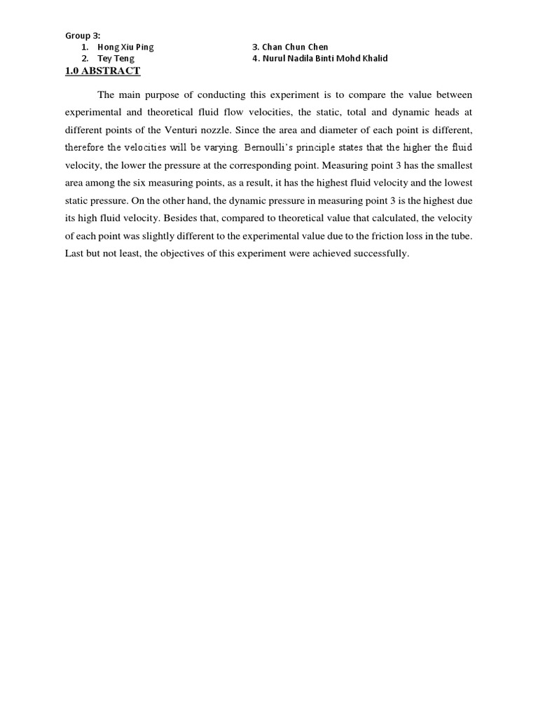 Experiment 1 | Download Free PDF | Fluid Dynamics | Flow Measurement