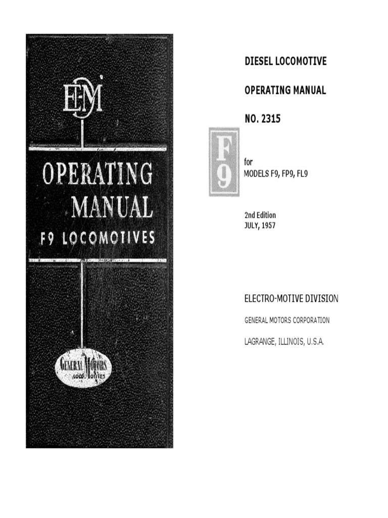EMD Operating Manual | PDF | Locomotives | Electric Generator