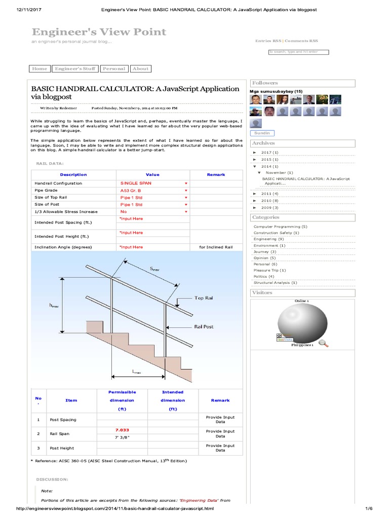 Basic Hand Rail Design | PDF