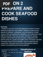 Lesson 2 Prepare and Cook Seafood Dishes Tle 10 | PDF | Shellfish | Seafood
