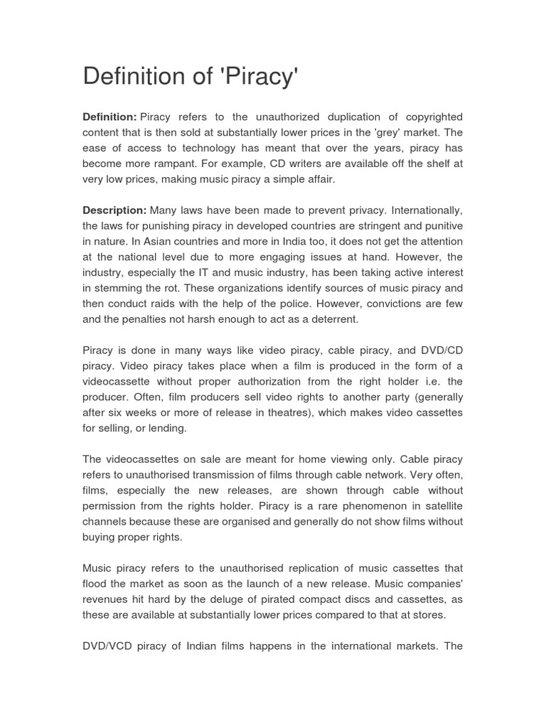 Definition of 'Piracy' | PDF