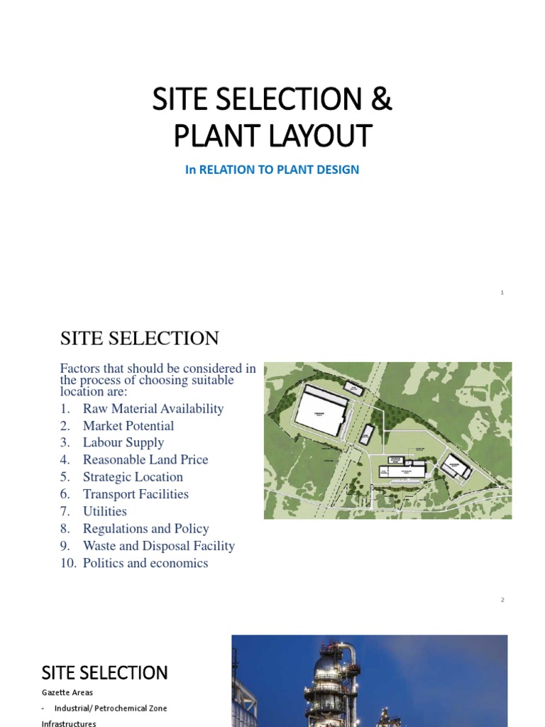 Site Selection Plant Layout | PDF | Economic Sectors | Economies