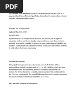Real-Life Applications of Polynomials | PDF