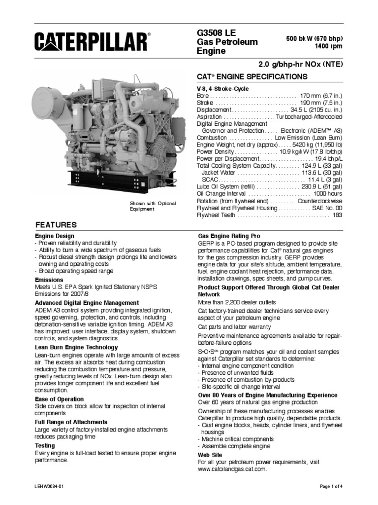 Cat G3508 | PDF | Engines | Pump