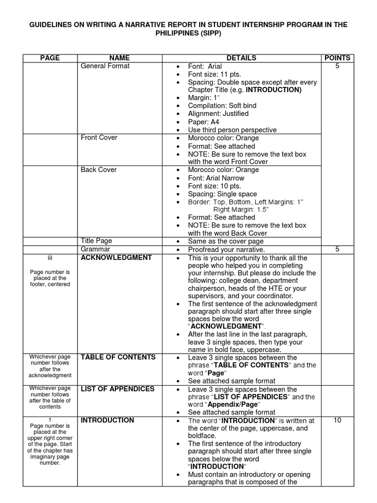 Guidelines On Writing A Narrative Report in Student Internship Program ...