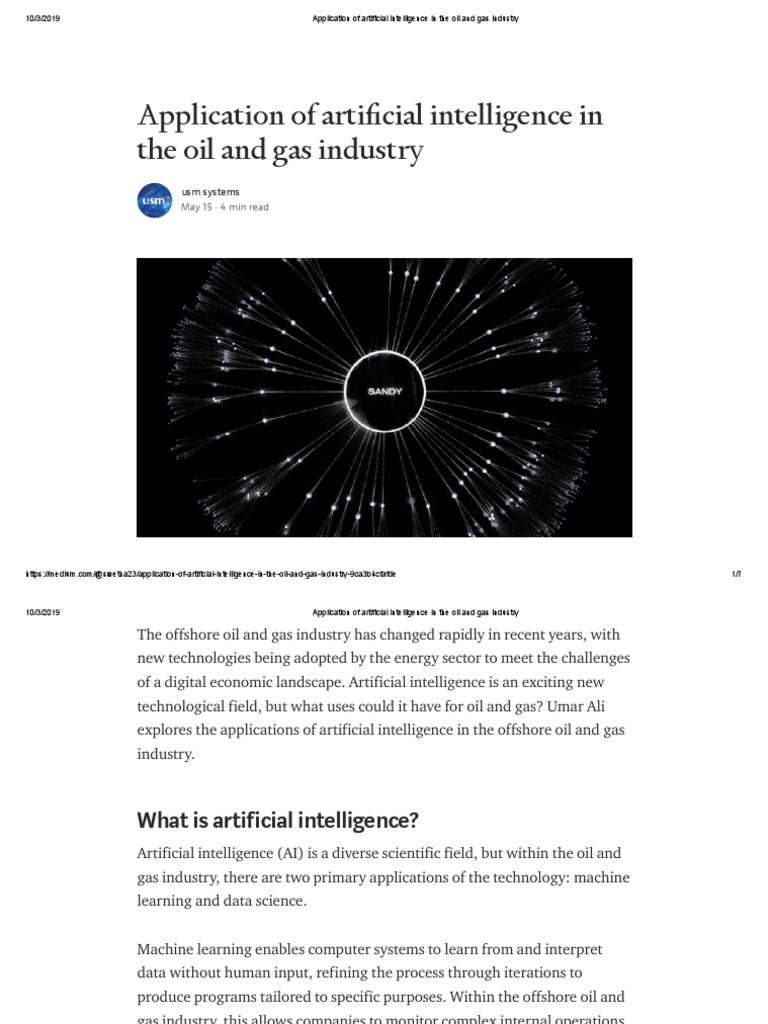 Application of Artificial Intelligence in The Oil and Gas Industry ...
