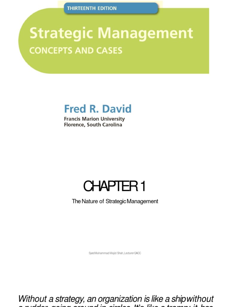 Slides of Strategic MGT (Fred R. David) | PDF | Strategic Management ...