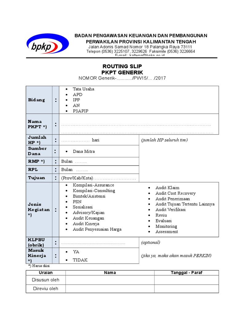Routing SLip PKPT Generik | PDF
