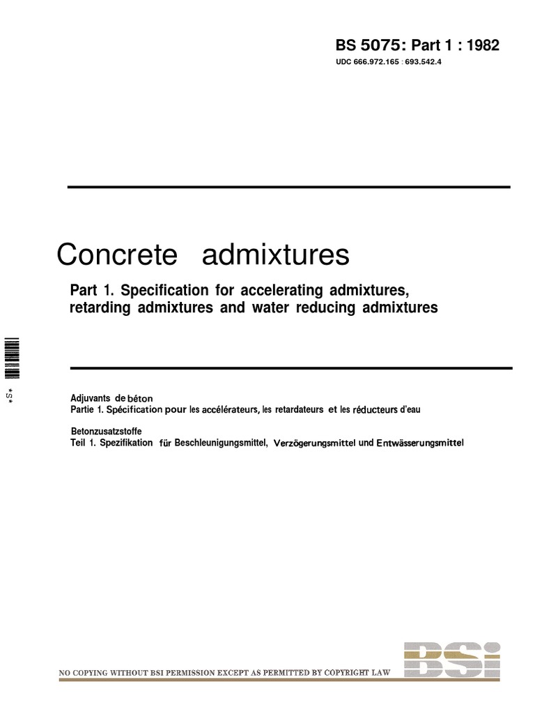 BS 5075-Part 1-82 | PDF | Concrete | Cement