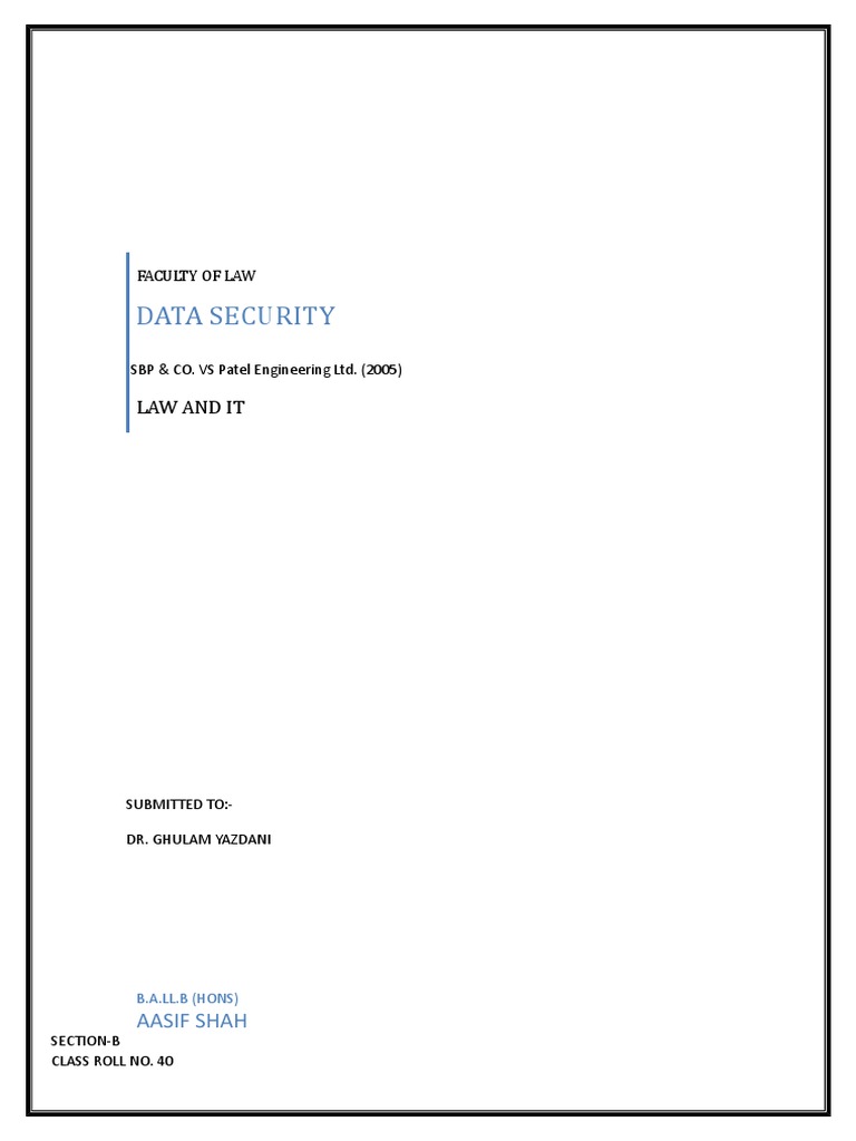 Cover Page Data Security | PDF | Information Retrieval | Information ...