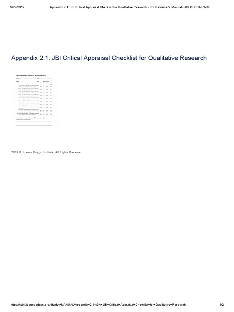 Critical Appraisal Form | PDF