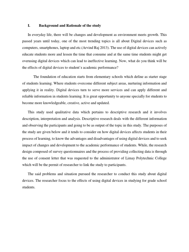 Final Concept Paper ABOUT DIGITAL DEVICES | PDF | Survey Methodology ...