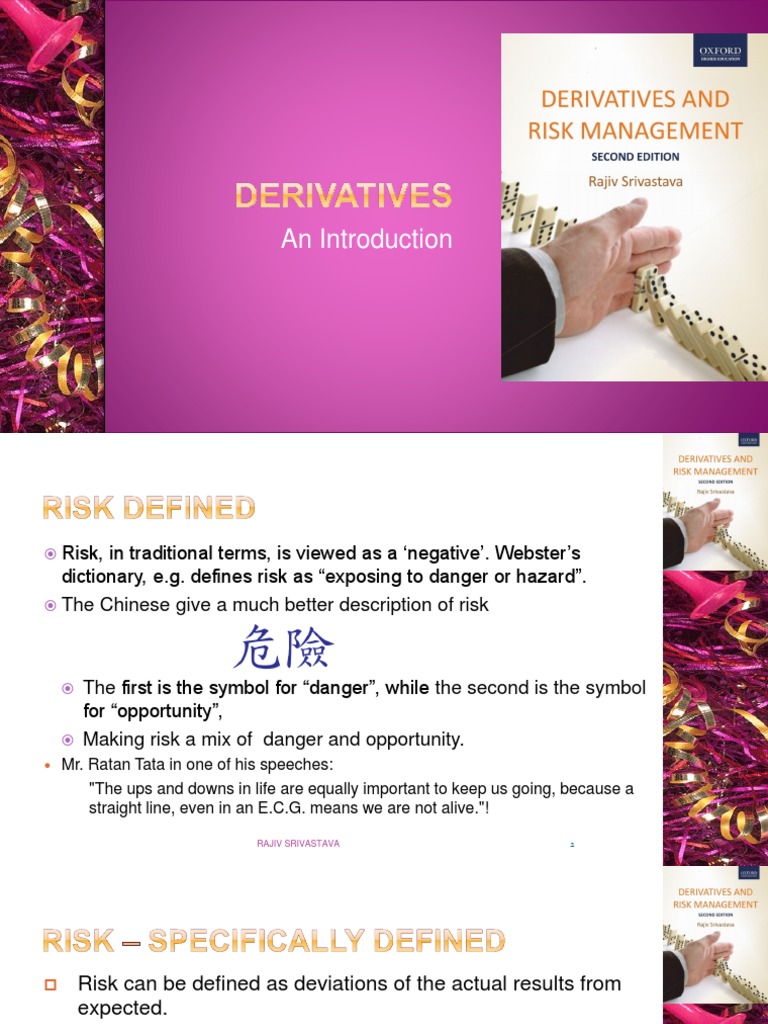 Introduction To Derivatives | PDF | Derivative (Finance) | Financial Risk