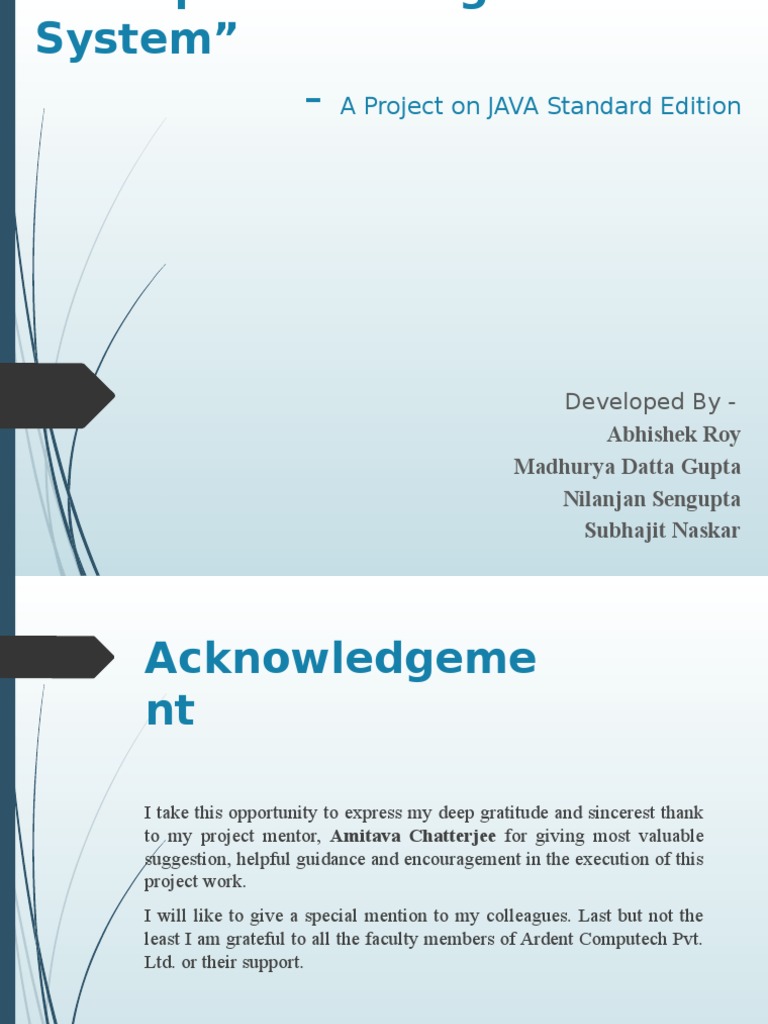 A Project On JAVA Standard Edition: Developed by | PDF | Password ...