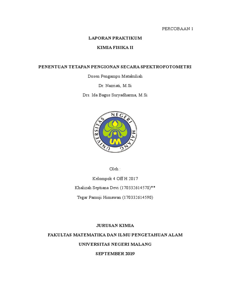 Penentuan Tetapan Pengionan Secara Spektrofotometri | PDF