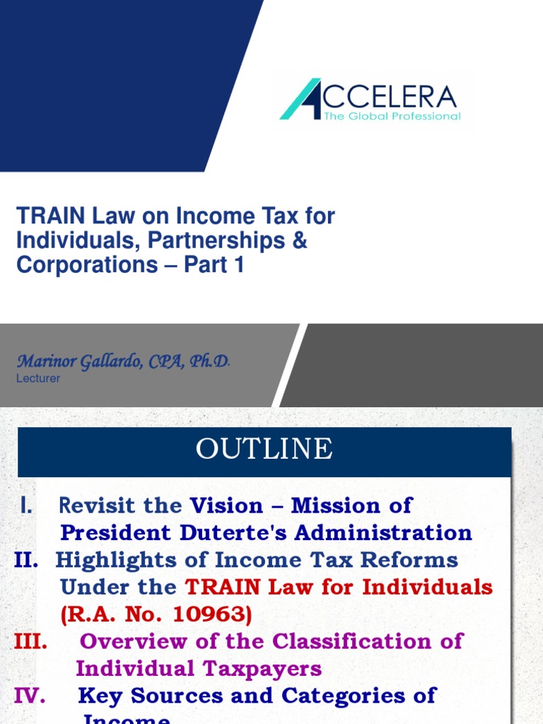 TRAIN Law On Income Tax For Individuals, Partnerships & Corporations ...