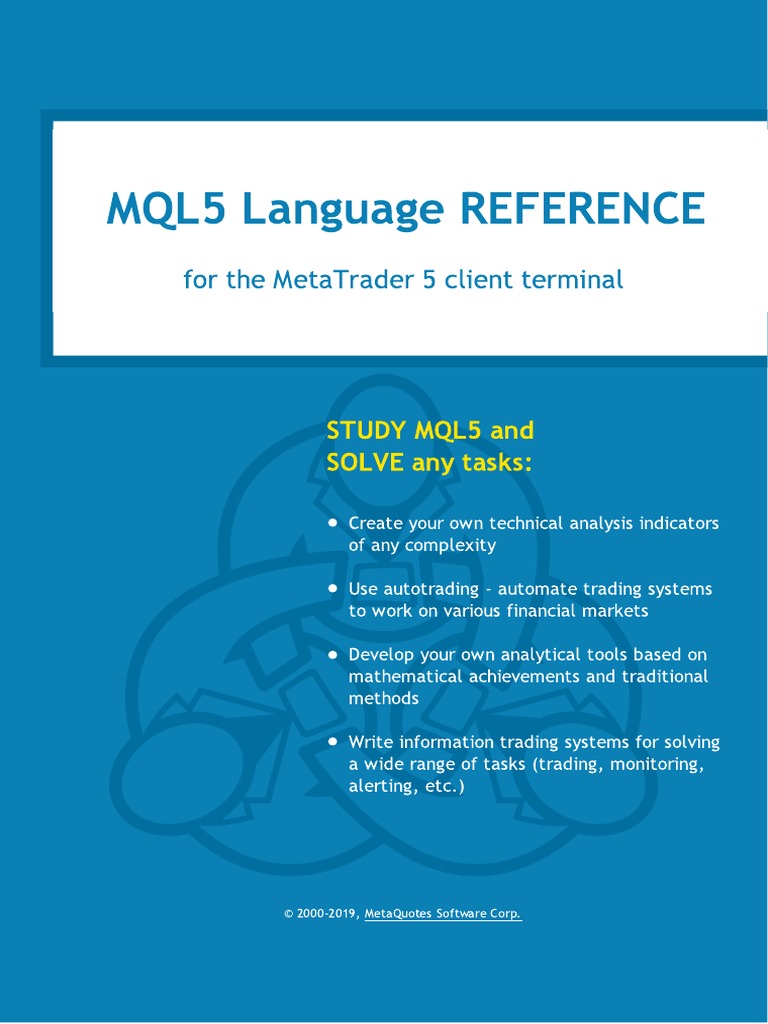 Mql5 Language Reference: For The Metatrader 5 Client Terminal | PDF ...