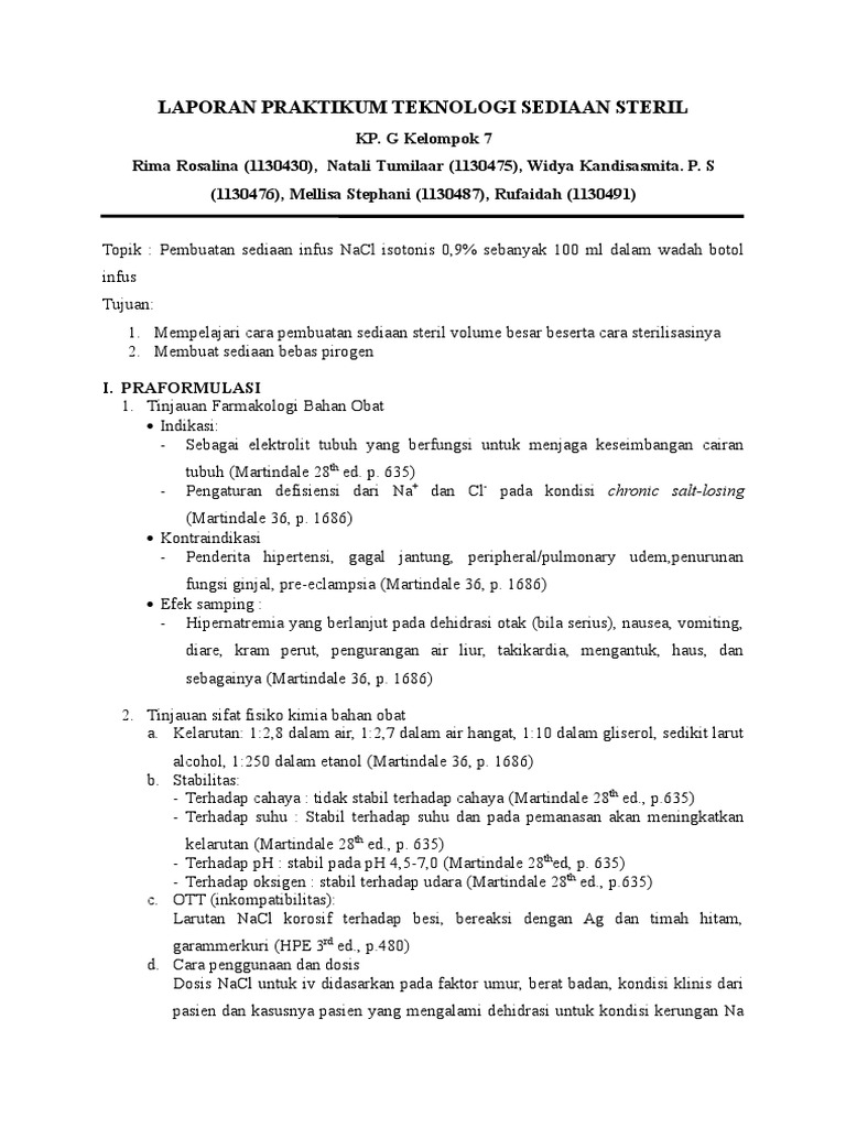 Infus NaCl Fix | PDF