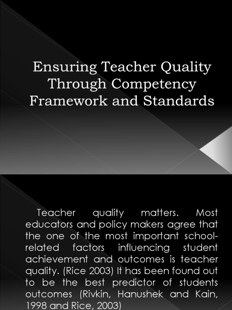 Teacher Quality Standards | PDF | Teachers | Teacher Education