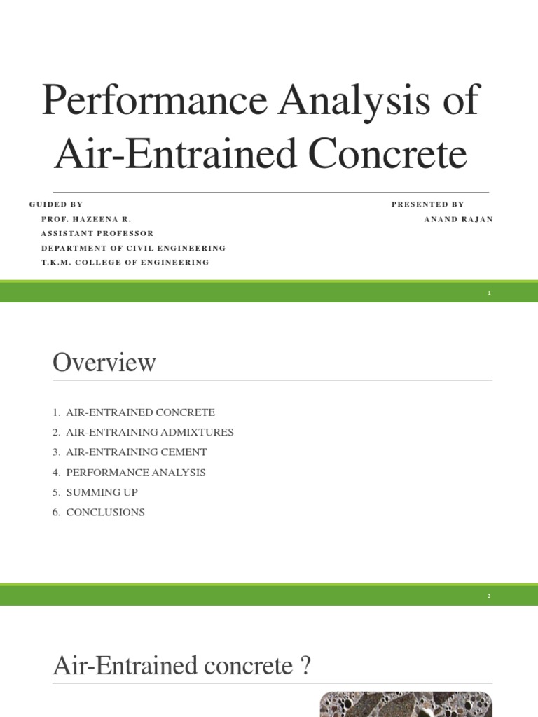 Performance Analysis of Air-Entrained Concrete | PDF | Concrete | Cement