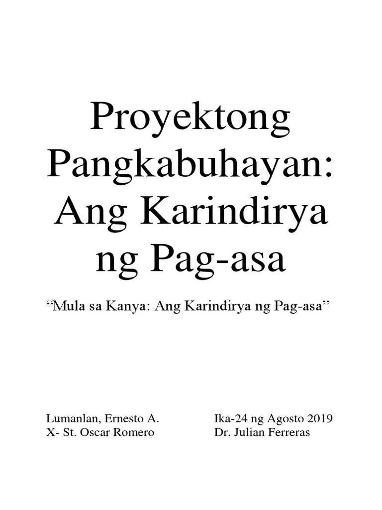 Proyektong Pangkabuhayan | PDF Proyektong Pangkabuhayan | PDF