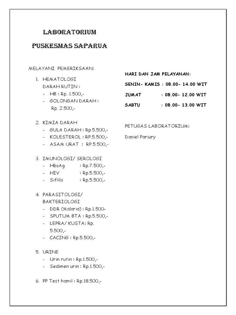 Brosur Lab | PDF