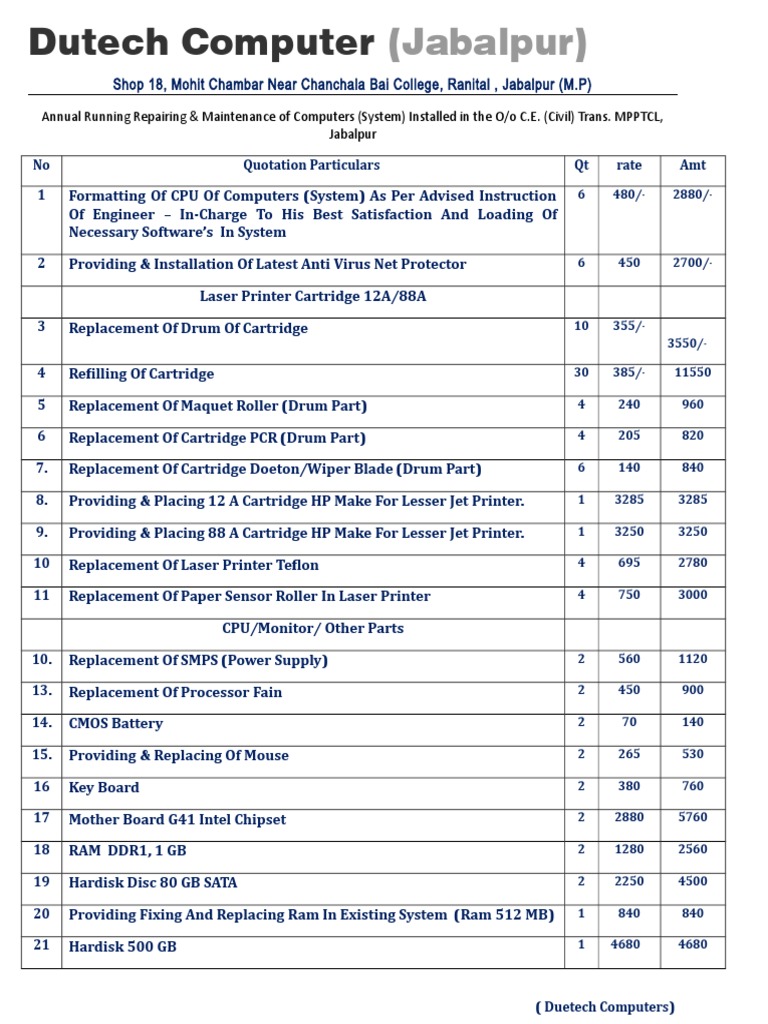 Shop 18, Mohit Chambar Near Chanchala Bai College, Ranital, Jabalpur (M.P) | PDF | Classes Of ...
