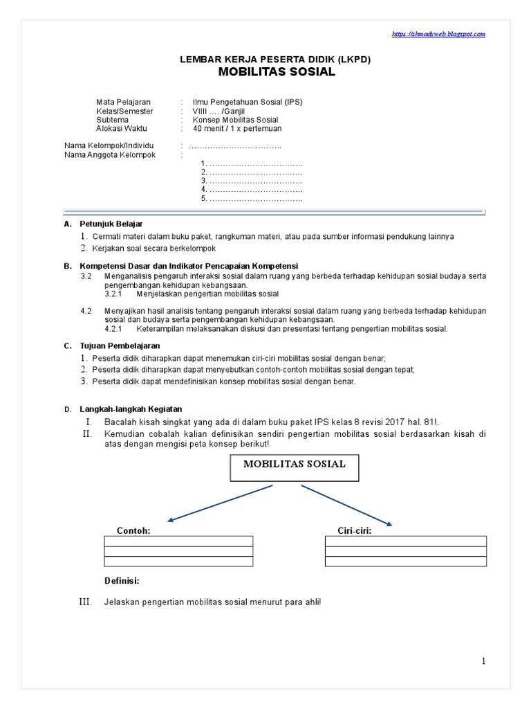 LKPD Materi IPS Kelas 8 | PDF