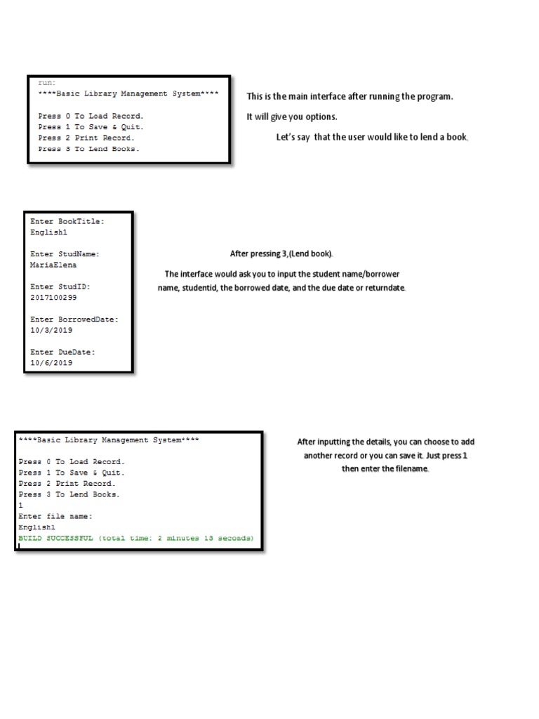 Book Lending System Instructions | PDF