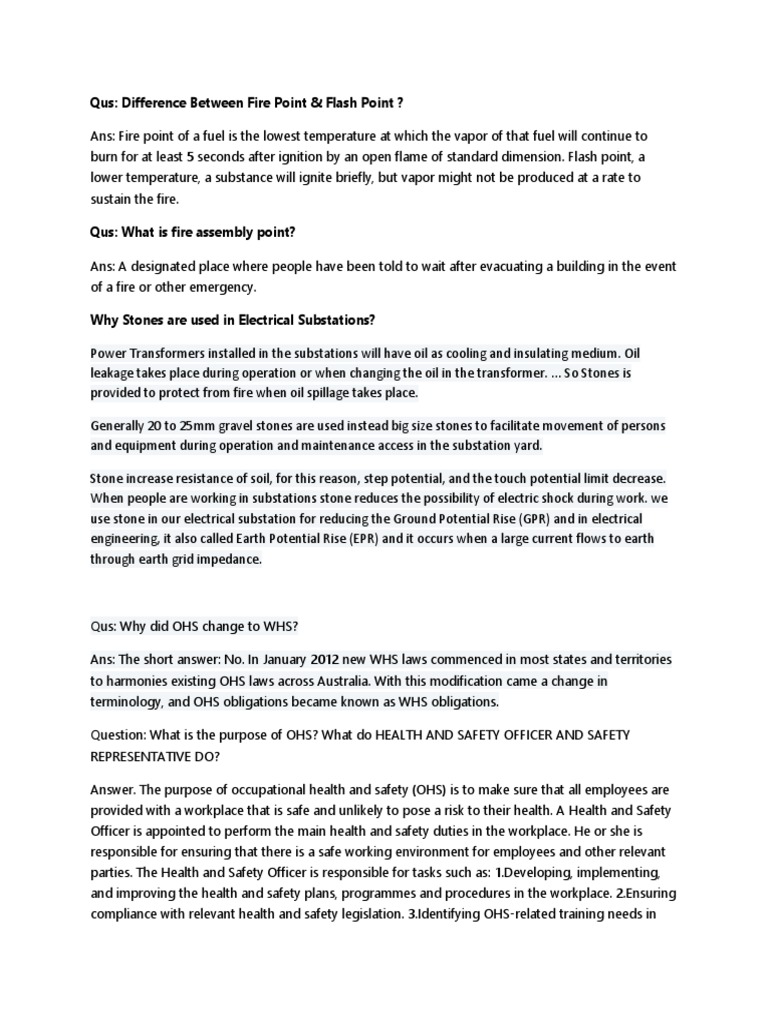 Flash Point vs. Fire Point Explained | PDF | Occupational Safety And ...