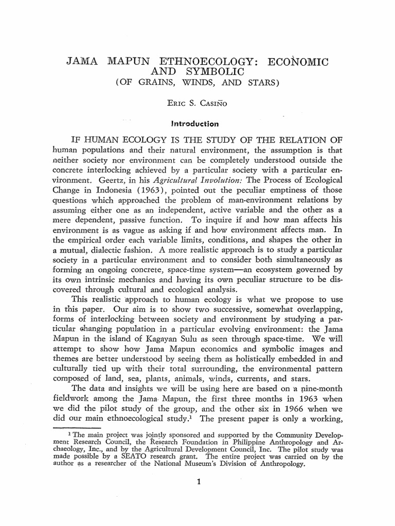 Jama Mapun Ethnocology PDF | PDF | Systems Ecology | Ecology