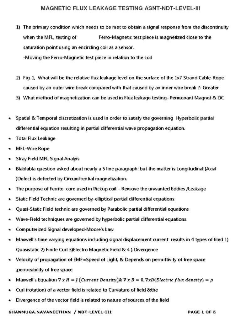 MFL Nava NDT Level III Tips | PDF | Electric Current | Semiconductors