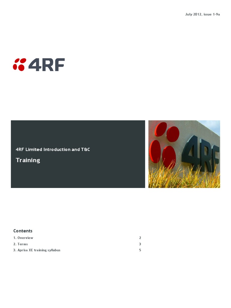 Training: 4RF Limited Introduction and T&C | PDF | Computer Network ...