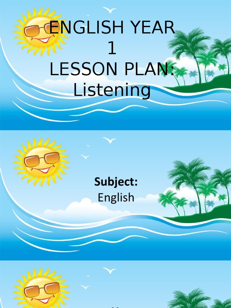 English Year 1 Lesson Plan: Listening | PDF