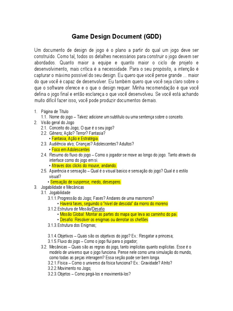 GDD Template | PDF | Inteligência artificial | Inteligência Artificial (IA) e Semântica