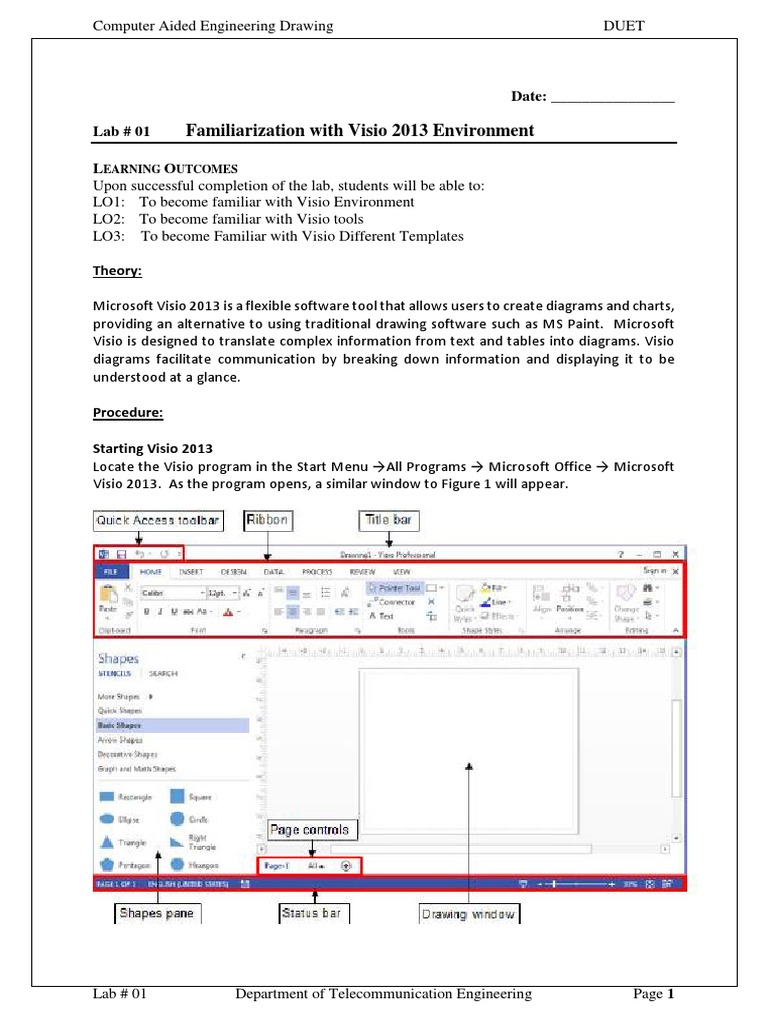 Visio Lab on Drawing Environment and Tools | PDF | Software | Computing
